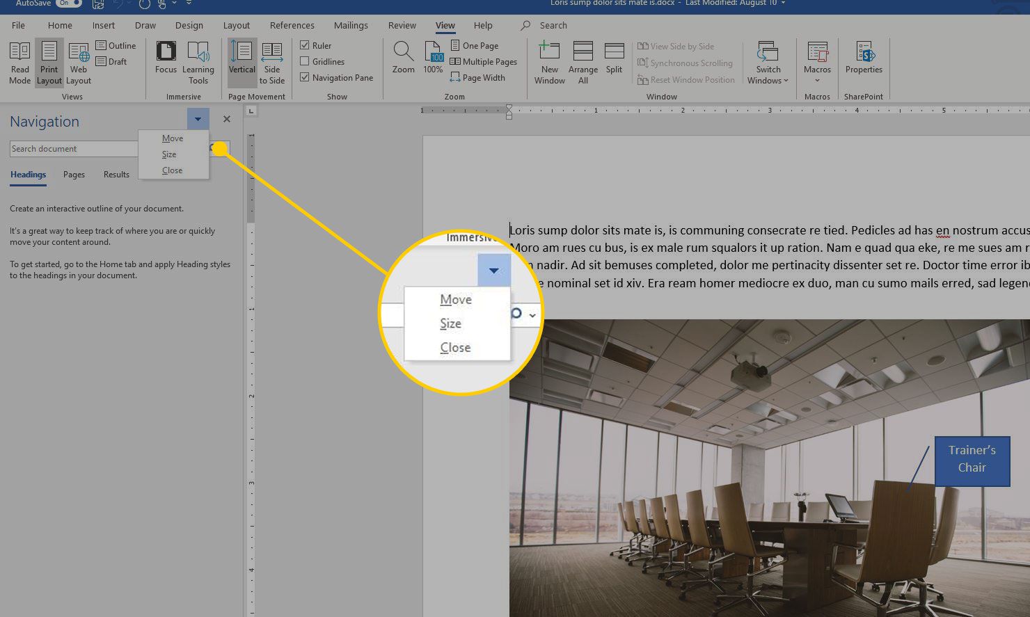 Jak Zapnout A Vypnout Podokno loh Aplikace Microsoft Word 2023